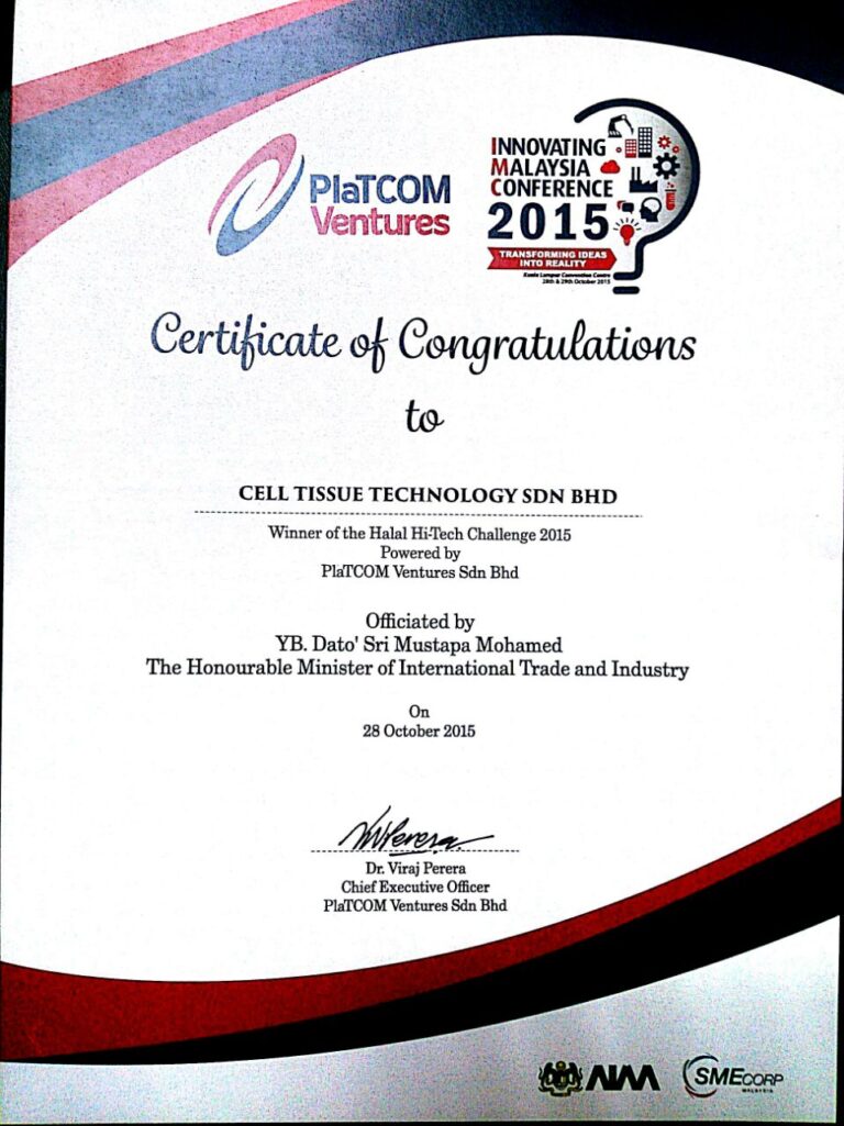 AWARDS & RECOGNITION - Cell Tissue Technology